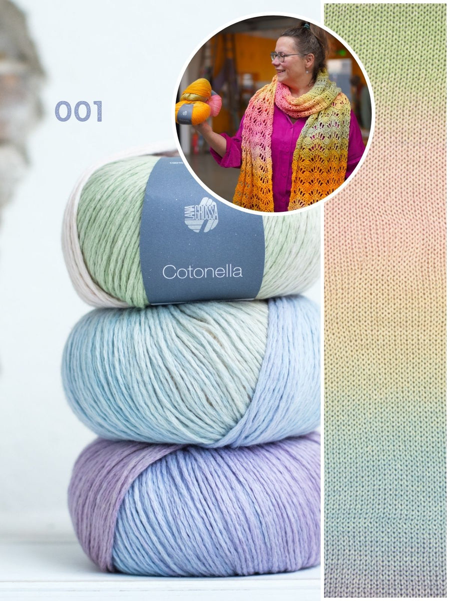 Haakpakket Cotonella sjaal in zeesteek – Knotten